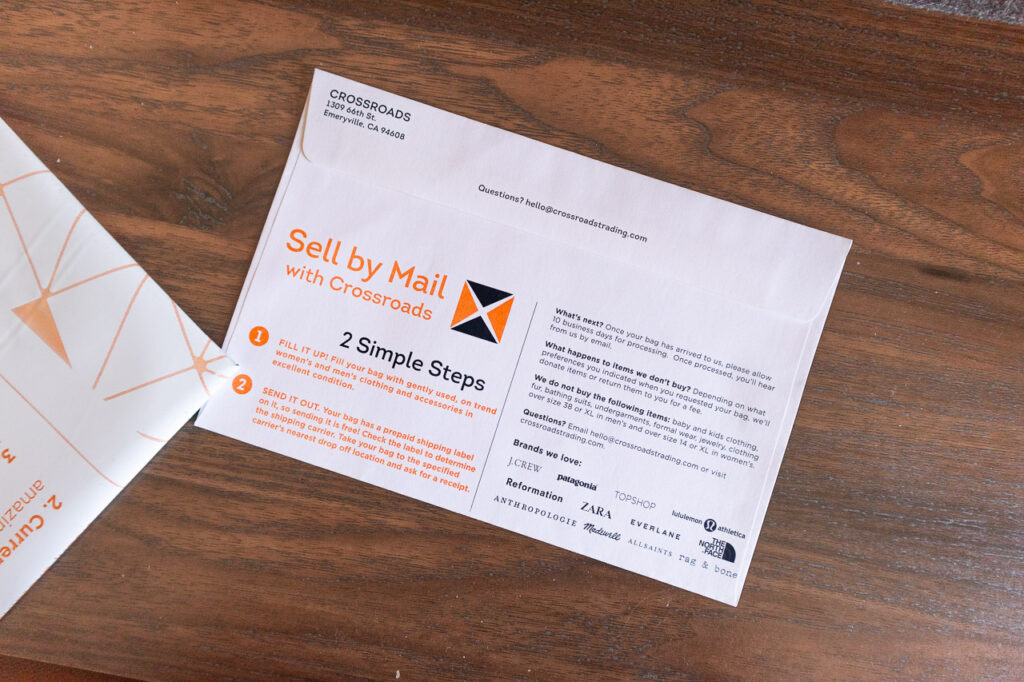Crossroads Sell By Mail: Make $ From Clothes You Don't Wear